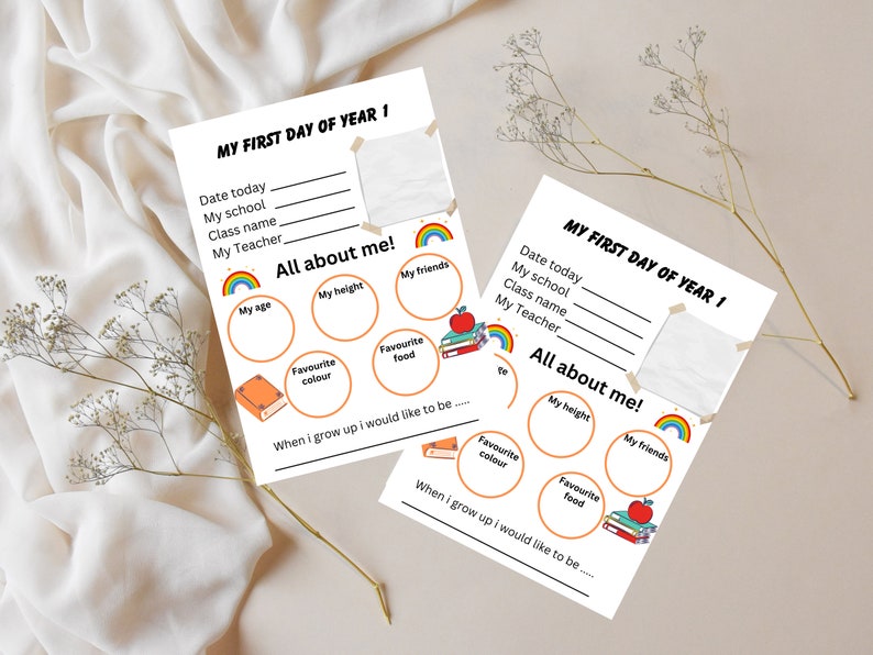 Printable First Day of School Handprint, Back to School, Memorable ...