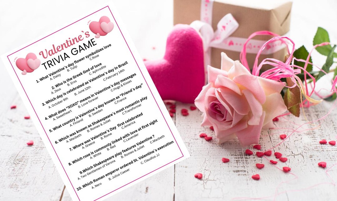 Valentine's Day Trivia Game: Fun Printable Quiz (PDF) - Etsy