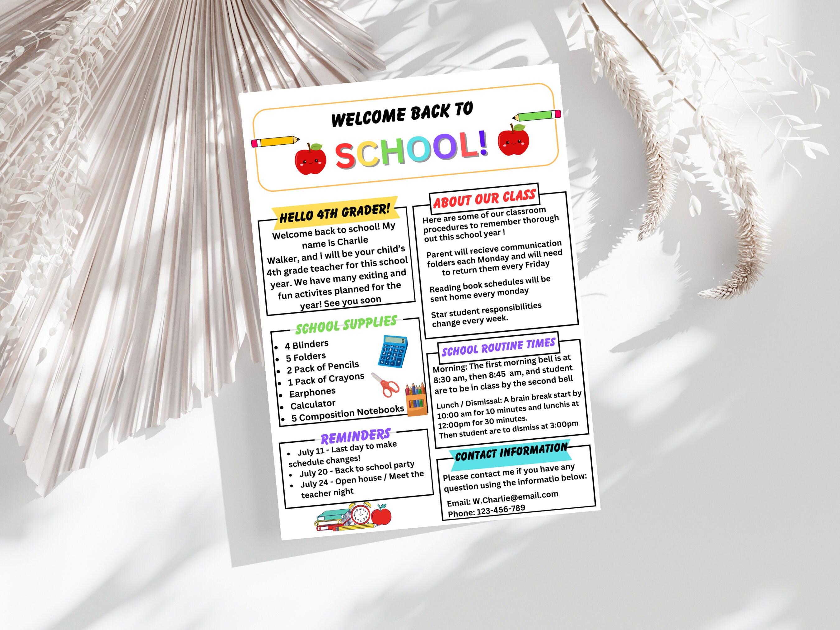 Editable Welcome Back to School Letter for Parents (PDF) - Etsy