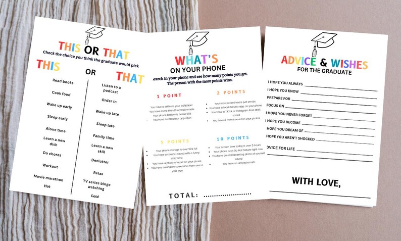 2025 Graduation Party Games: Printable Game Bundle (PDF) - Etsy