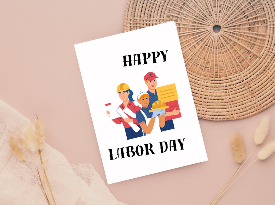 Labor Day Card, Happy Labor Day Card, Labor Day Gift, Printable Labor ...