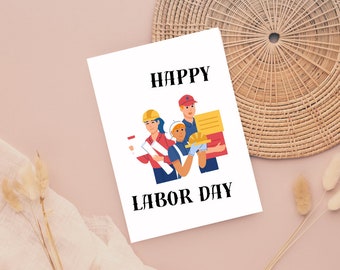 Labor Day Card, Happy Labor Day Card, Labor Day Gift, Printable Labor ...