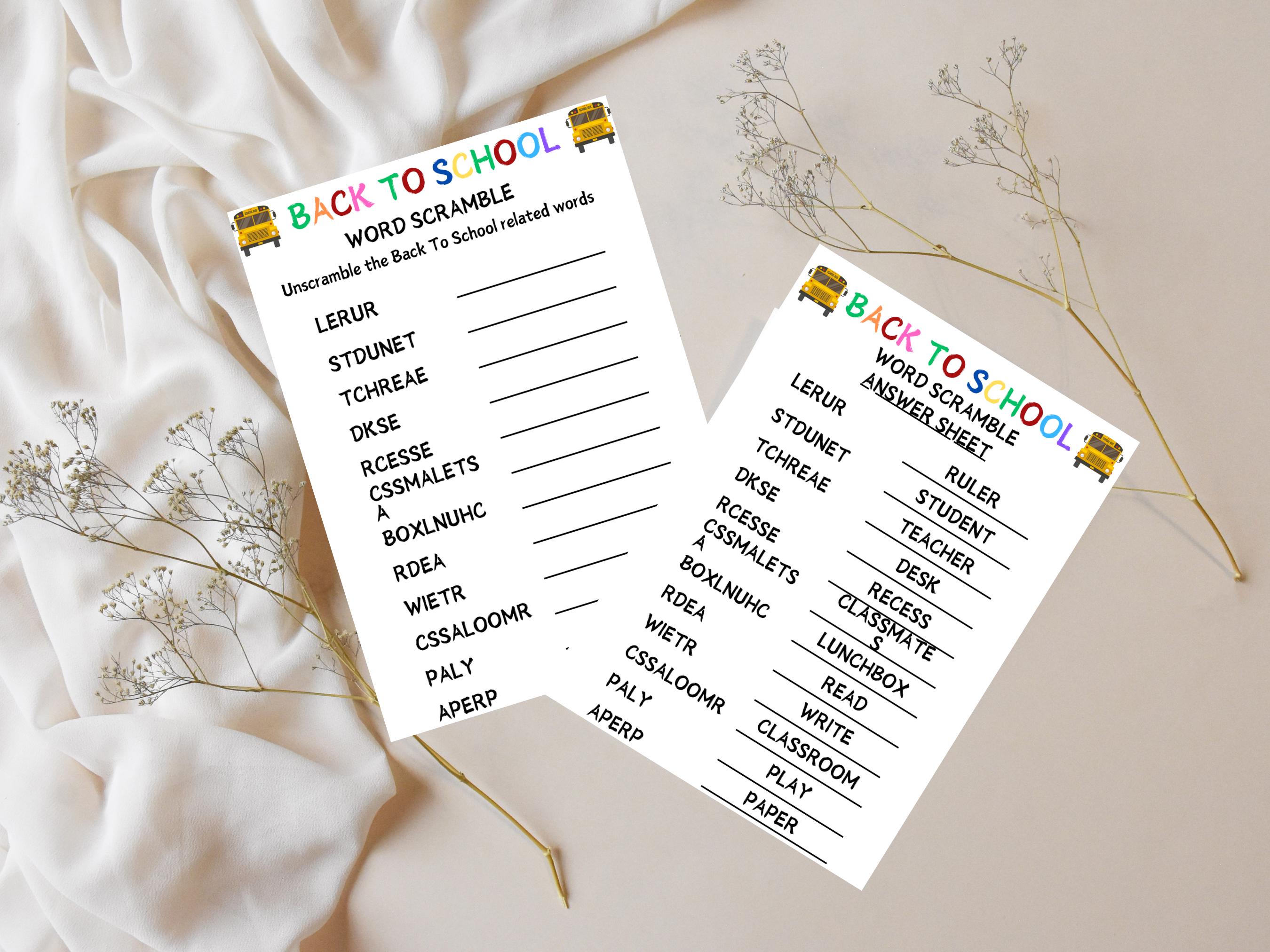 Back to School Word Scramble: Printable Icebreaker Game (PDF) - Etsy