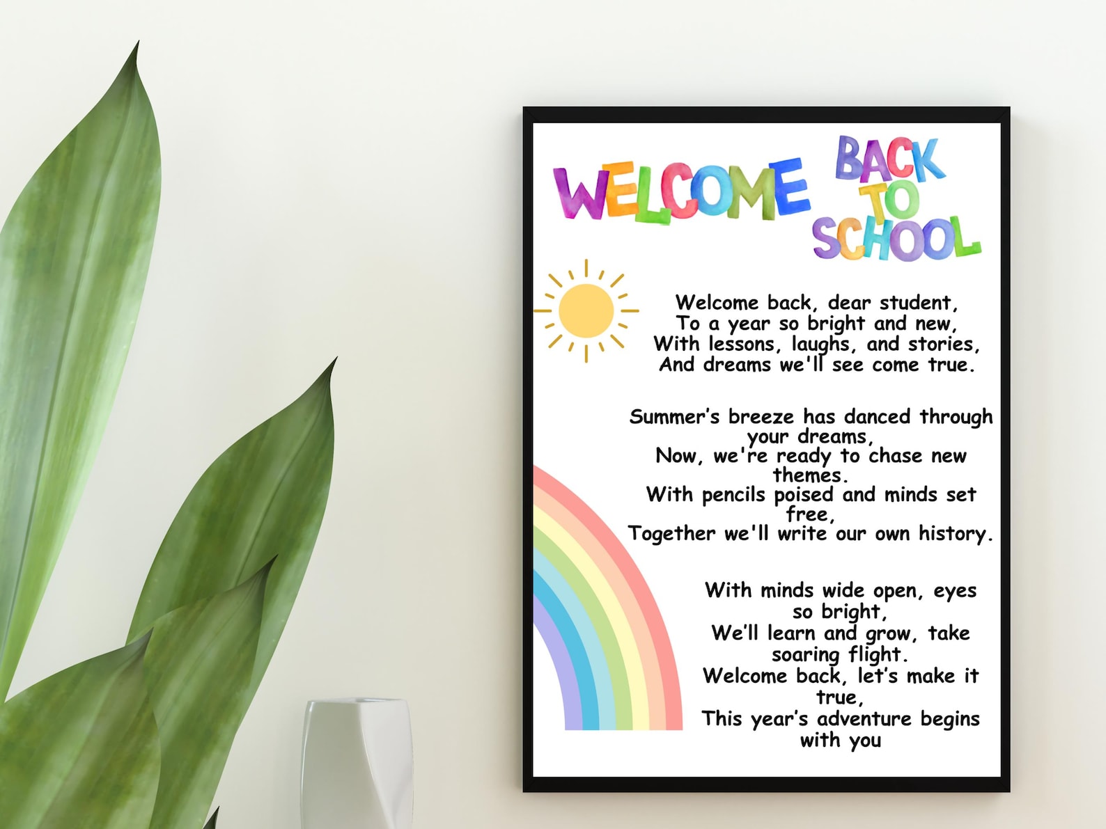 Welcome Back to School Poem, Beginning of School Year Poem, First Day ...