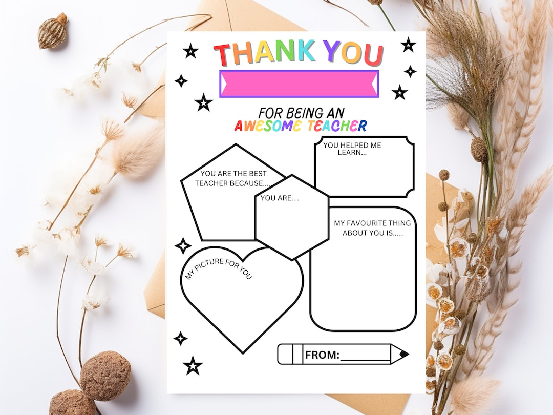 Thank You for Being an Awesome Teacher Printable, Teacher Appreciation ...
