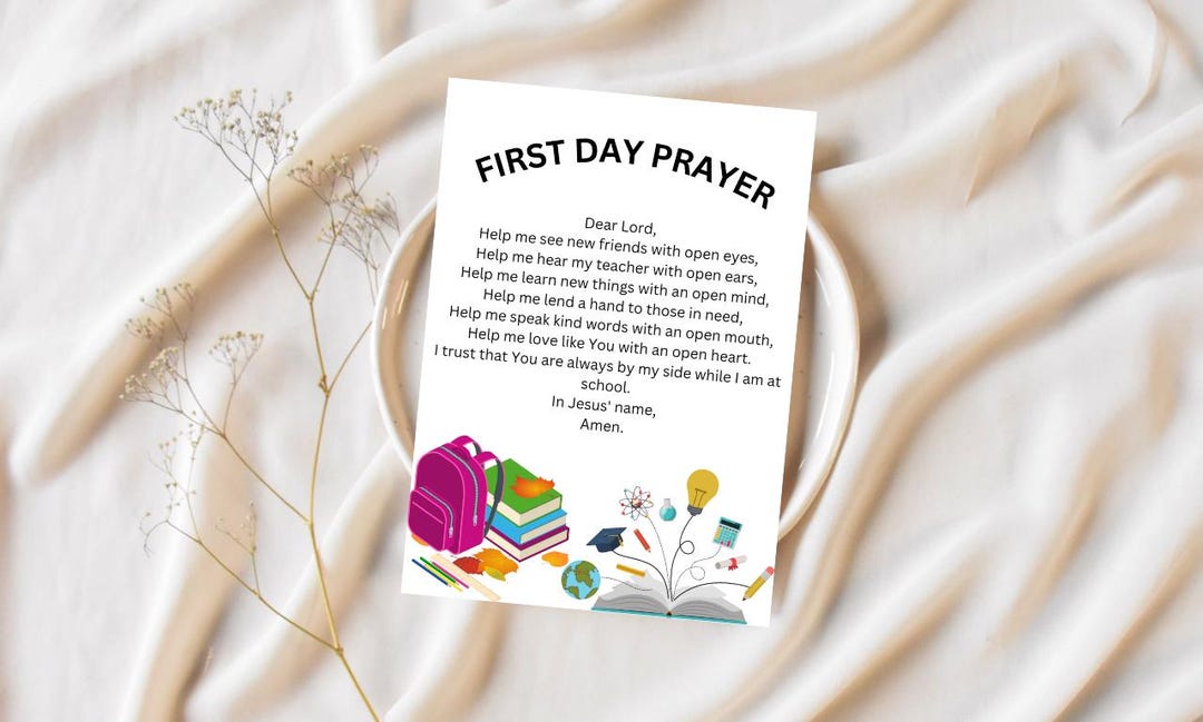 Printable First Day of School Prayer, Daily Printable Prayer, Back to ...