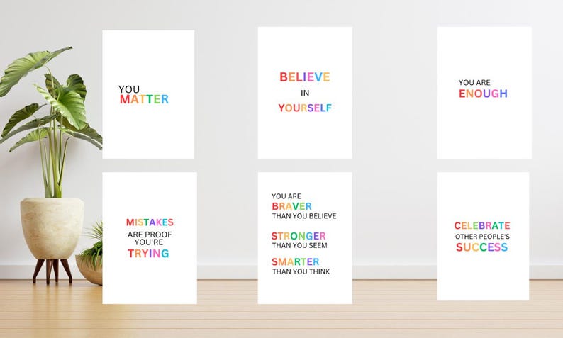 Inspirational Classroom Posters Bundle, 6 Set of Classroom Posters ...