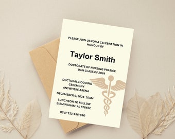 Editable Nurse Graduation Invitation, Digital Nursing Graduation Party ...