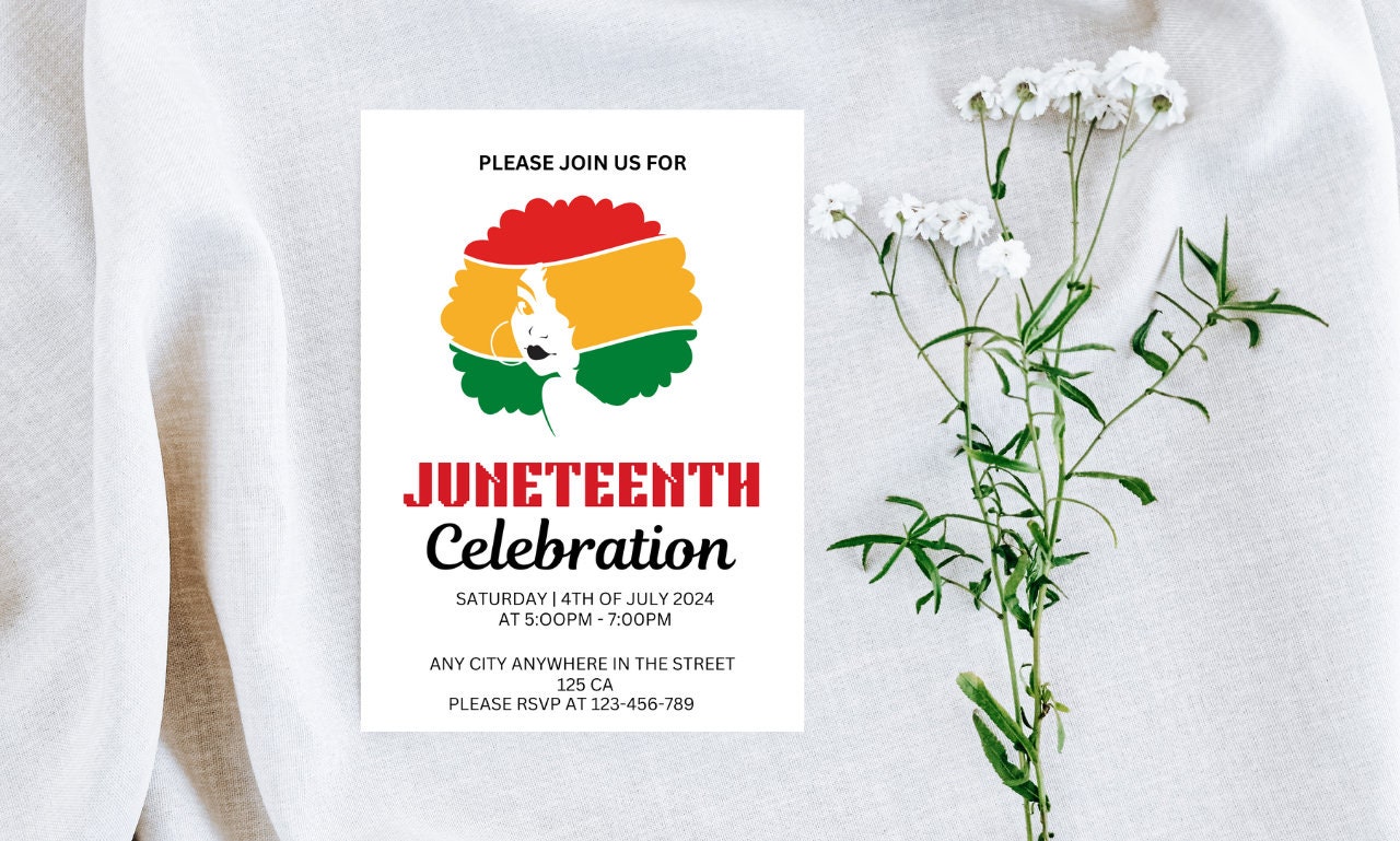 Printable Juneteenth Celebration Invitation: Editable Event Invite - Etsy