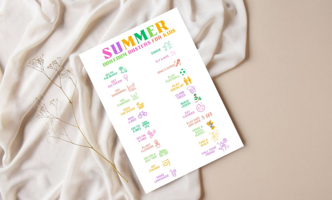 Summer Activities Calendar, Bucket List, Summer Checklist, Boredom ...