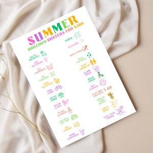 Summer Activities Calendar, Bucket List, Summer Checklist, Boredom ...