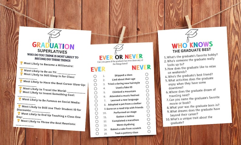 2025 Graduation Party Games: Printable Game Bundle (PDF) - Etsy
