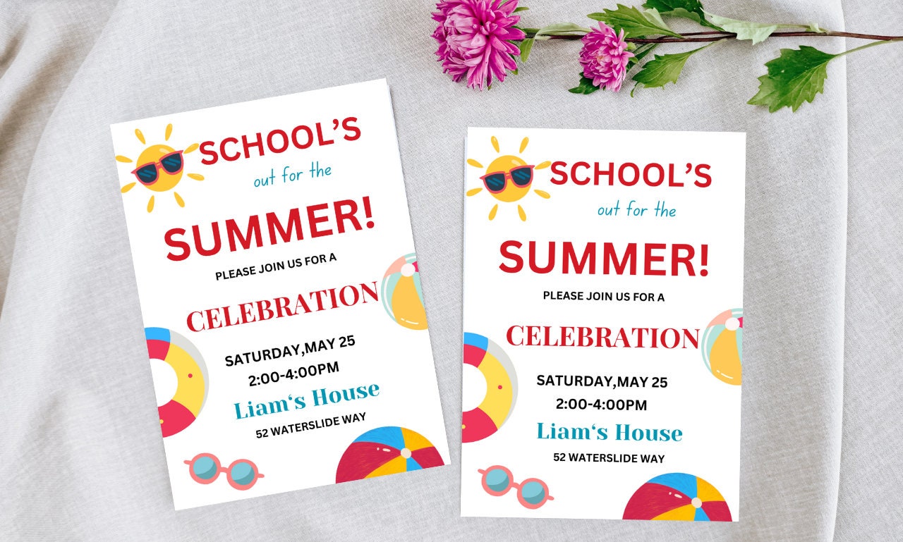 Editable School's Out Summer Party Invitation - Etsy