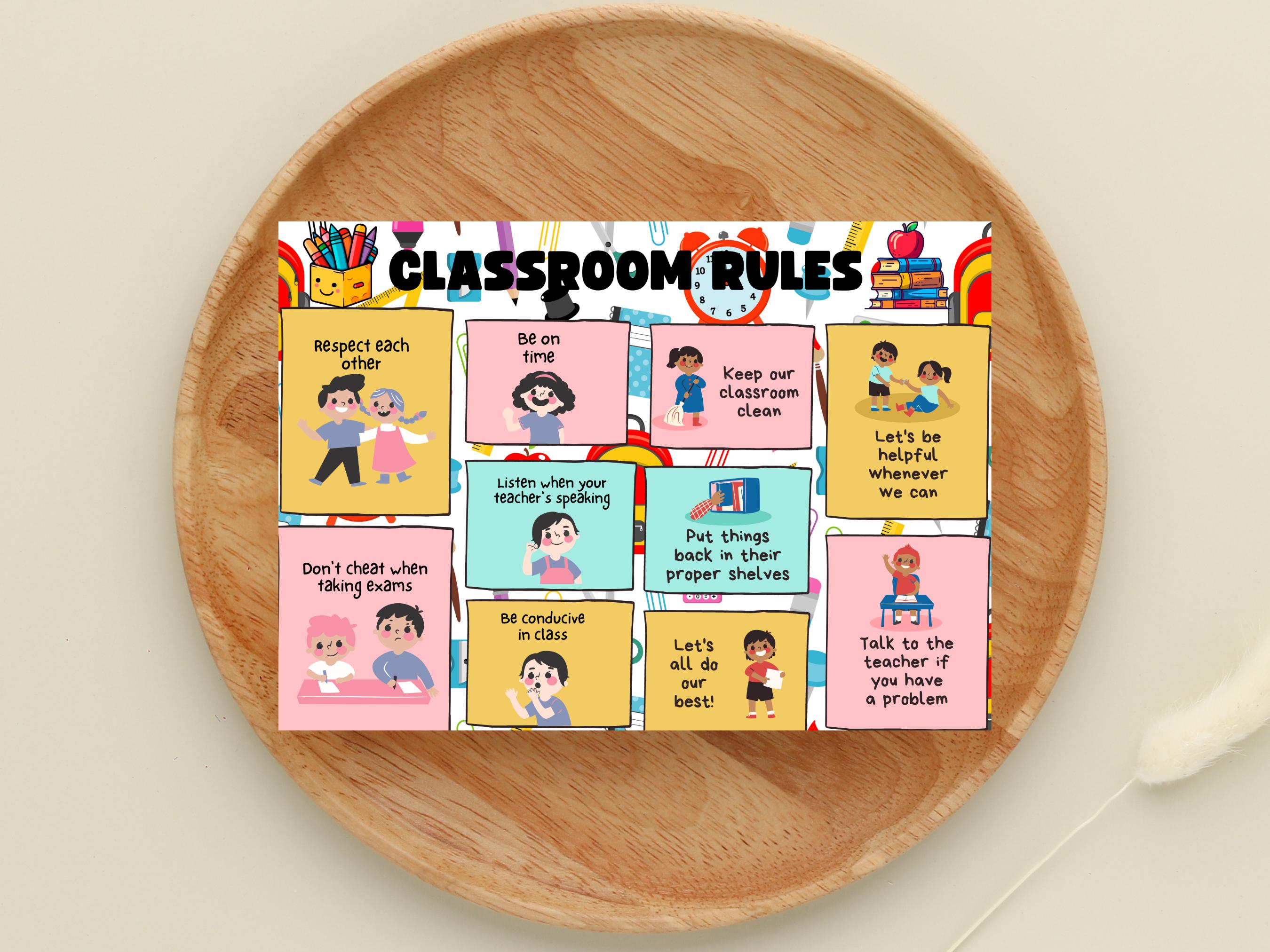 Printable Classroom Rules, Classroom Expectations Poster, Classroom ...