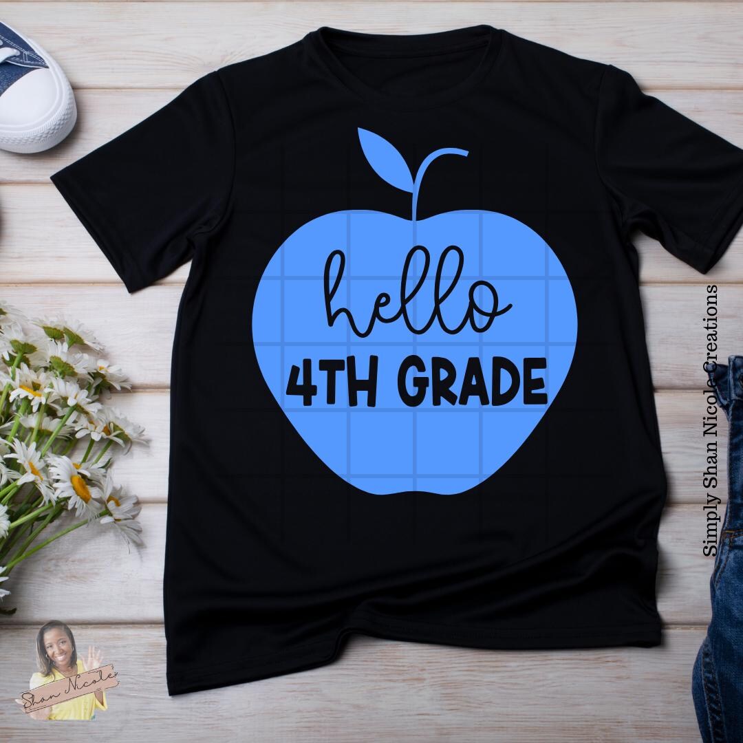 Hello 4th Grade SVG | 4th Grade Shirt SVG | Perfect for Custom Gifts ...