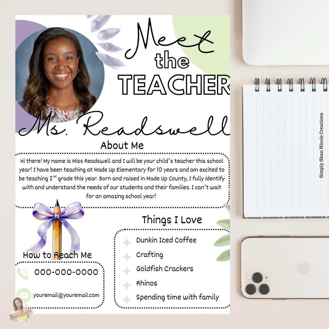 Editable Meet the Teacher Template | Back to School Printable (canva ...