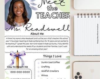 Meet the Teacher Template [editable CANVA Template] - Etsy