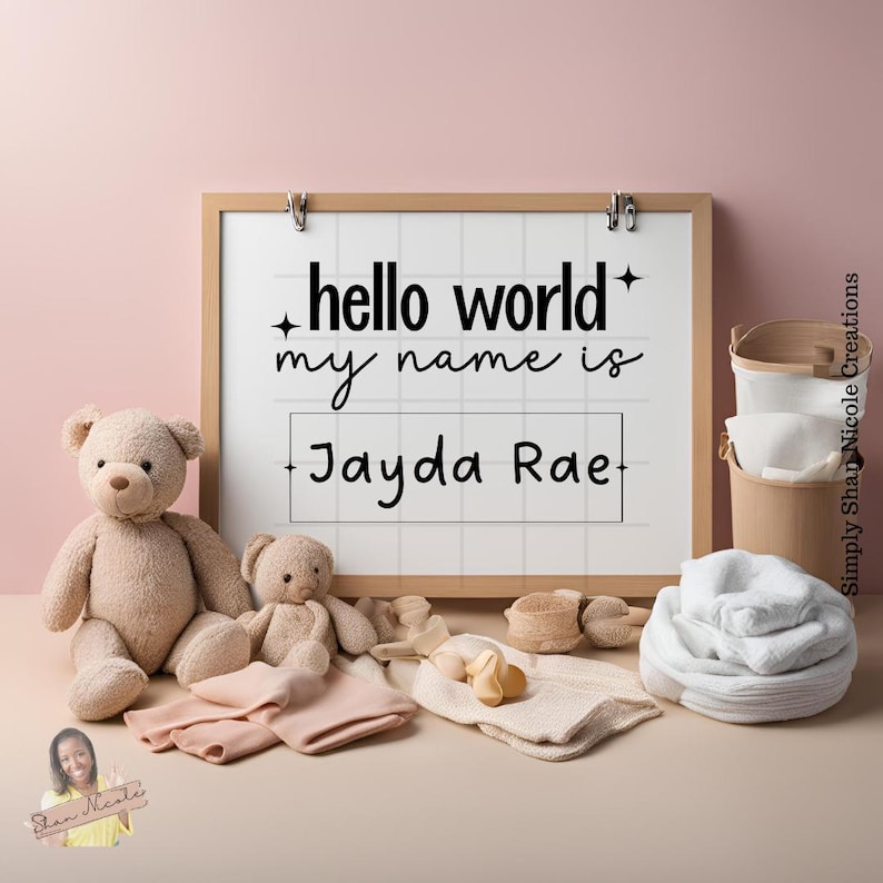 Hello World SVG - Birth Announcement SVG | Customizable Baby Bodysuit ...