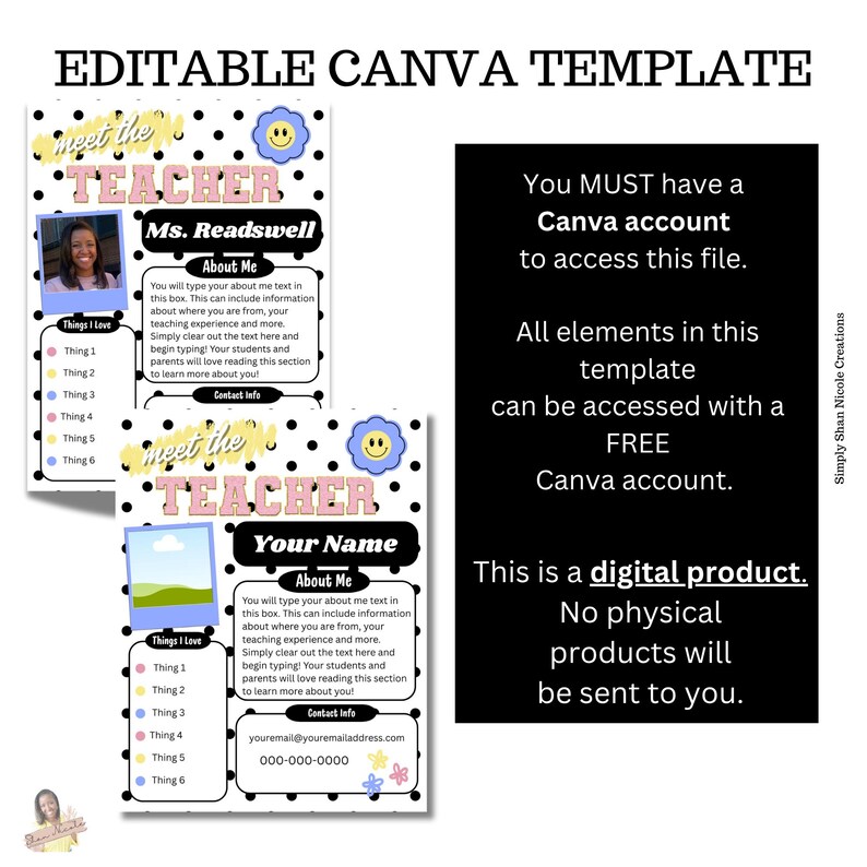 Meet the Teacher Template | Back to School Printable | Editable Canva ...