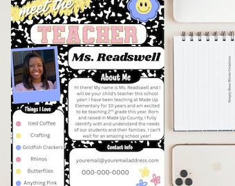 Editable-doodle Themed- Meet the Teacher Template/printable, Editable ...