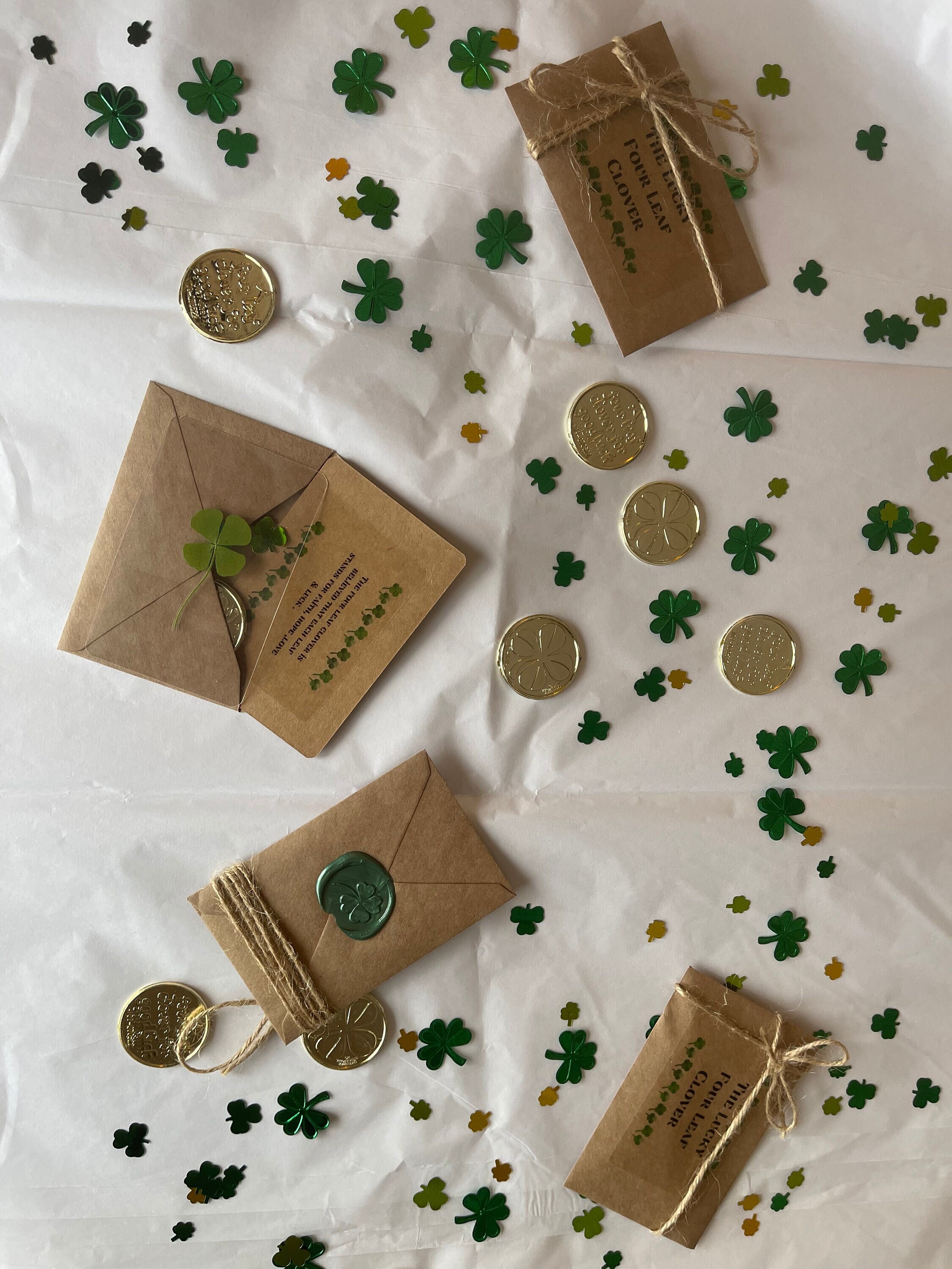 Lucky Four Leaf Clover Card for Wallet - Etsy