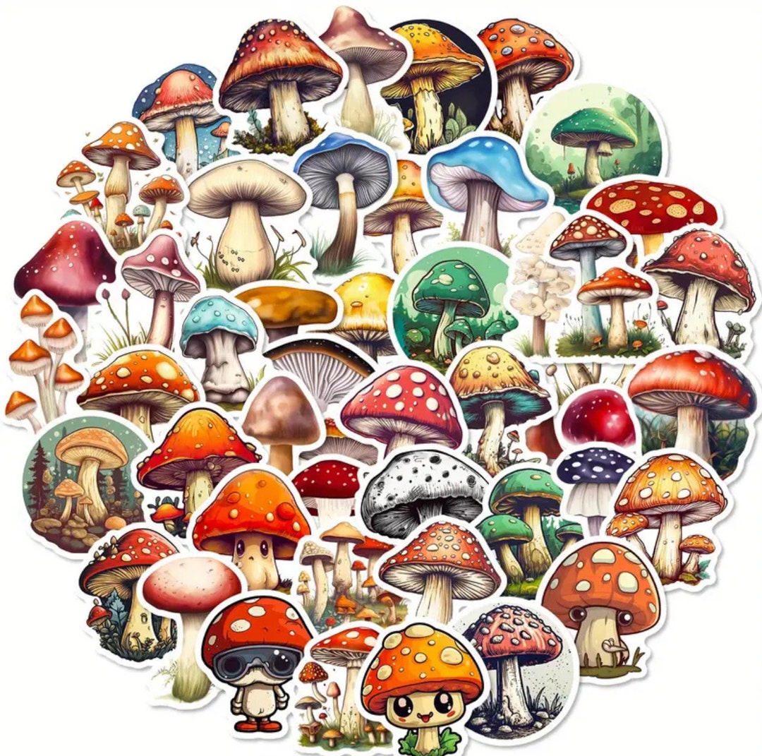 Mushrooms Stickers Pack,mushroom Variety Decor Sticker ,wall,laptop ...