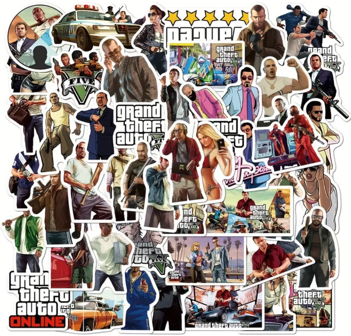 Grand Theft Auto Sticker Packs , Gamers , Decor , Laptop, Phone Any ...