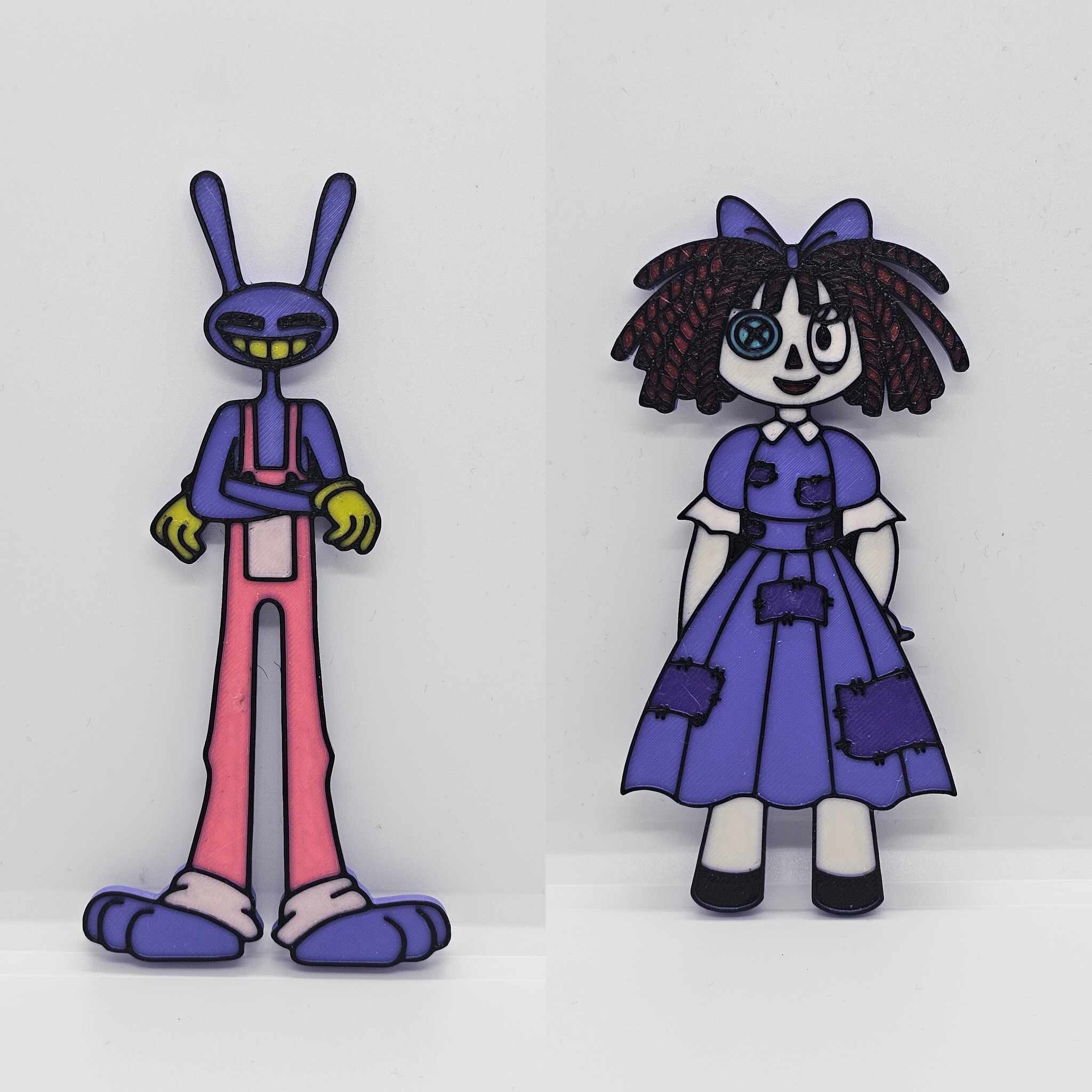 Amazing Digital Circus 3D Printed Figurines Flat Multicolored Pomni ...