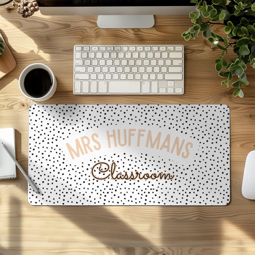 Personalized Minimalist Teacher Desk Mat: Custom Name & Grade ...