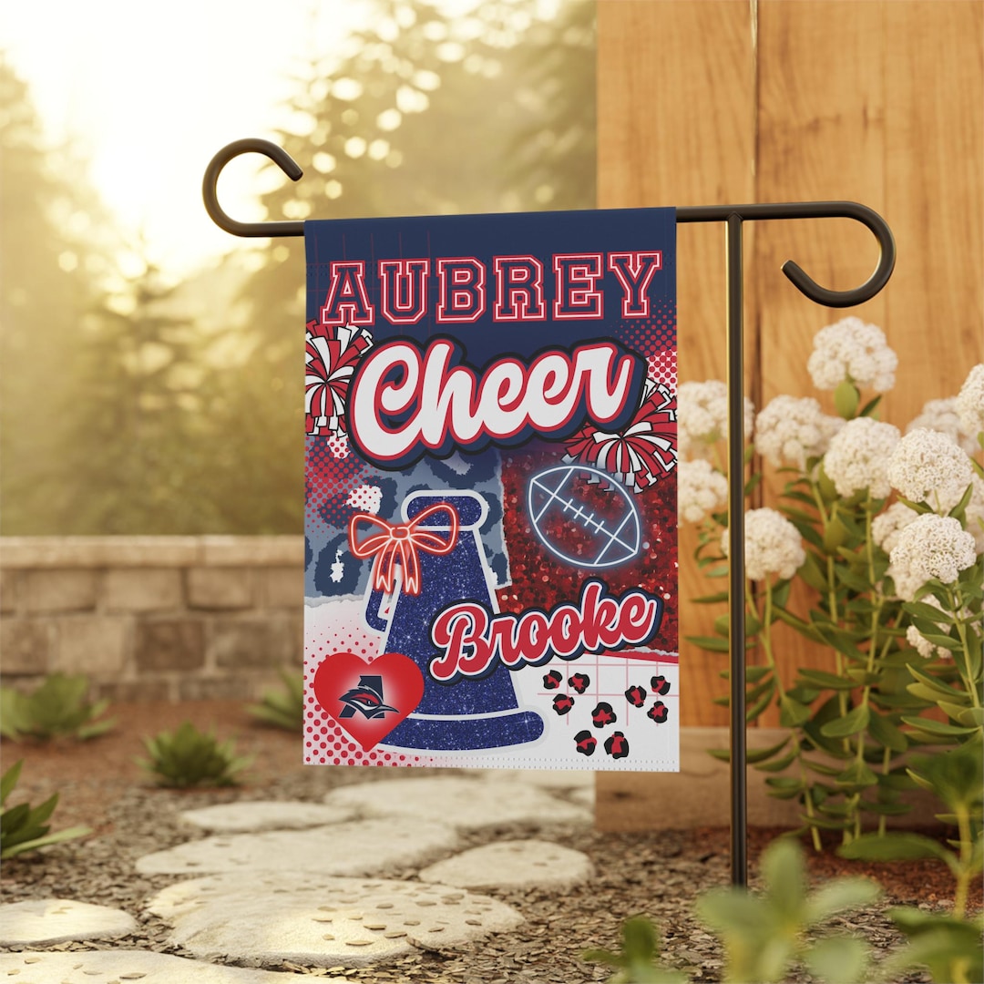 Personalized Cheerleader Garden Flag: Aubrey Cheer Team Spirit Decor - Etsy