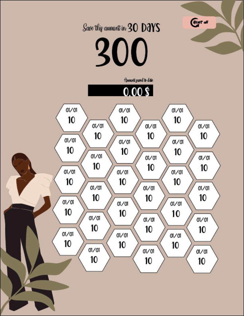 Savings Challenge Printable PDF Interactive PDF 30 Days Savings Money ...