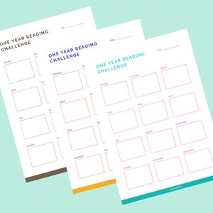 One Year Reading Challenge Template, Printable A4 Size, Yearly Reading ...