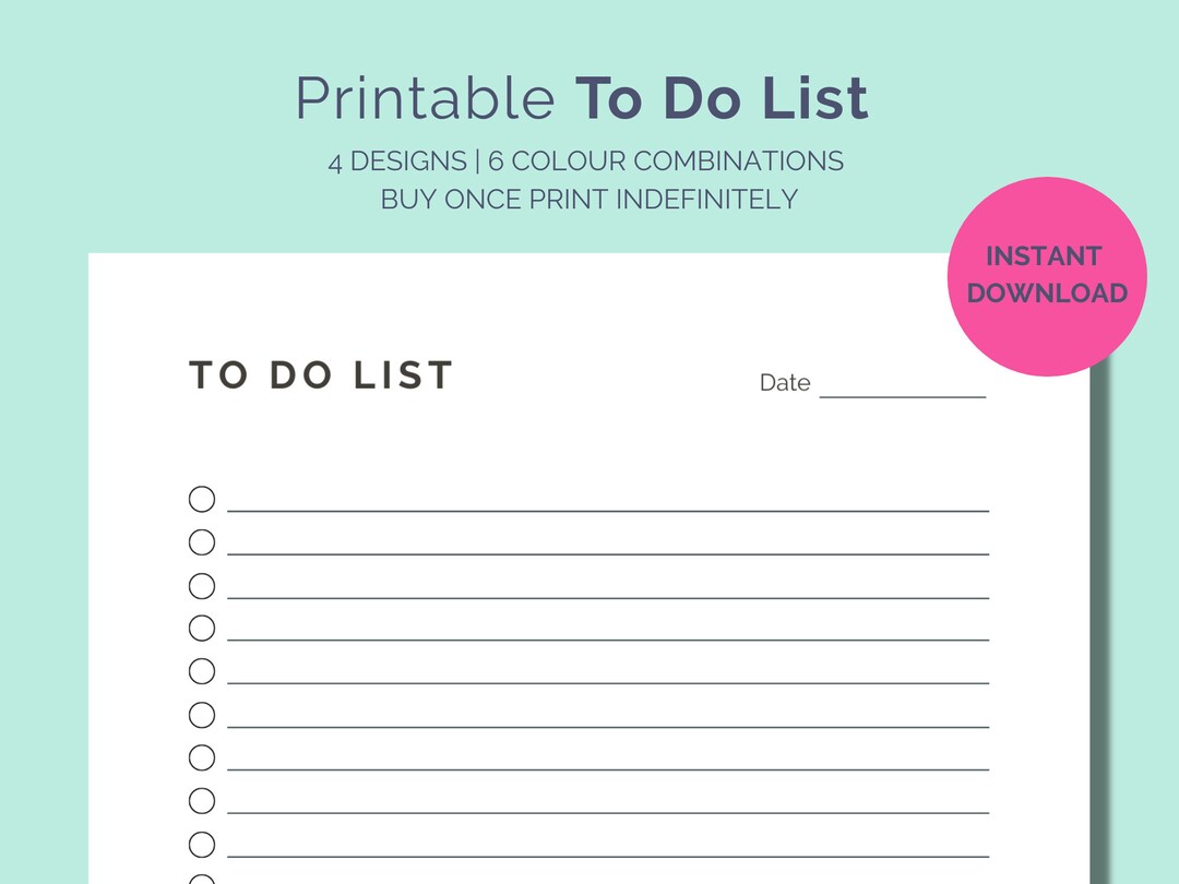 To Do List Printable A4 Size, to Do List Template, Productivity Planner ...
