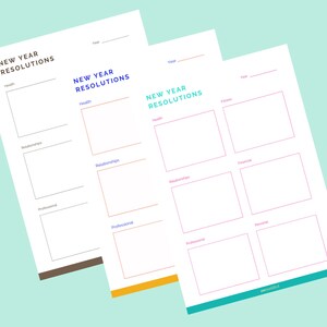 New Year Resolution Template, Printable A4 Size, Vision Board Template ...