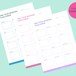 One Year Reading Challenge Template, Printable A4 Size, Yearly Reading ...