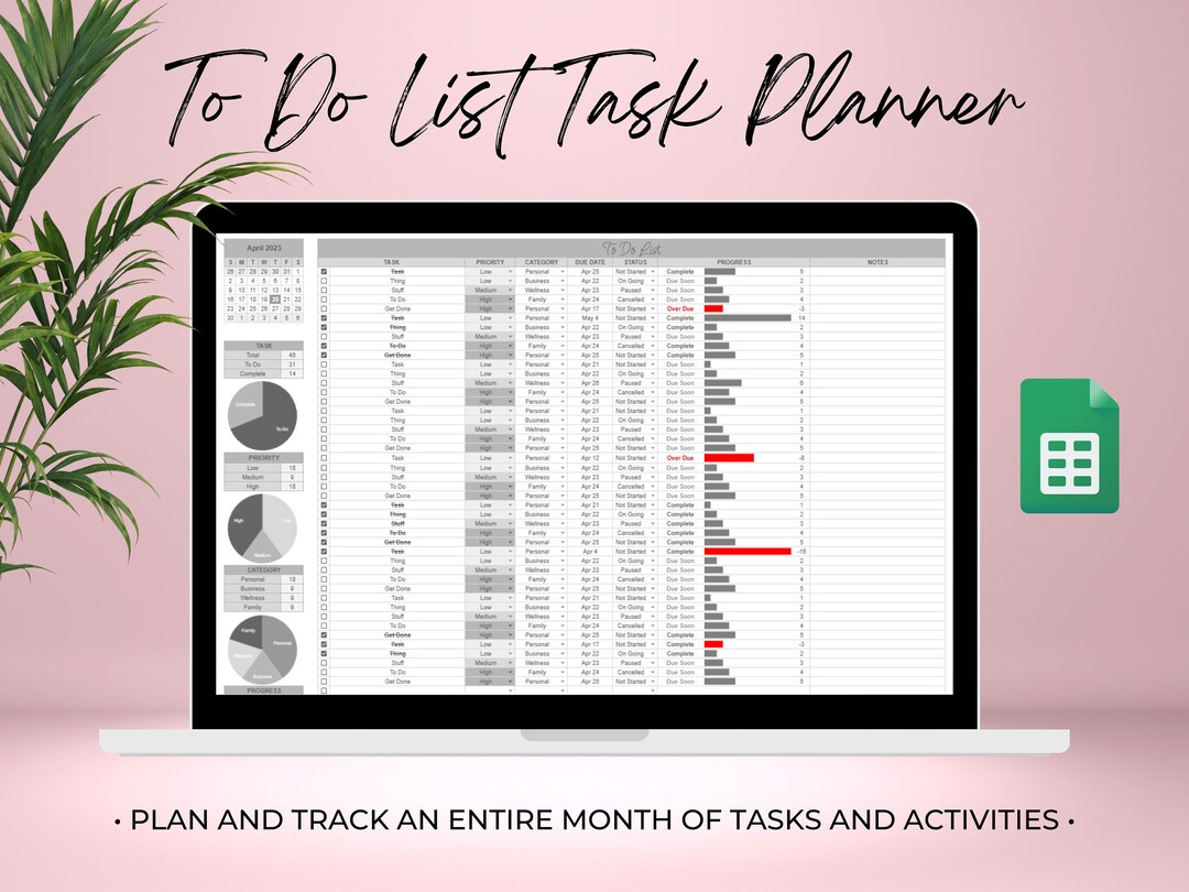To-do List Planner Template for Google Sheet Easy to Use Personal To-do ...