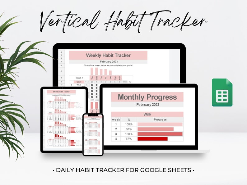 Weekly Habit Tracker Digital Productivity Planner Google - Etsy