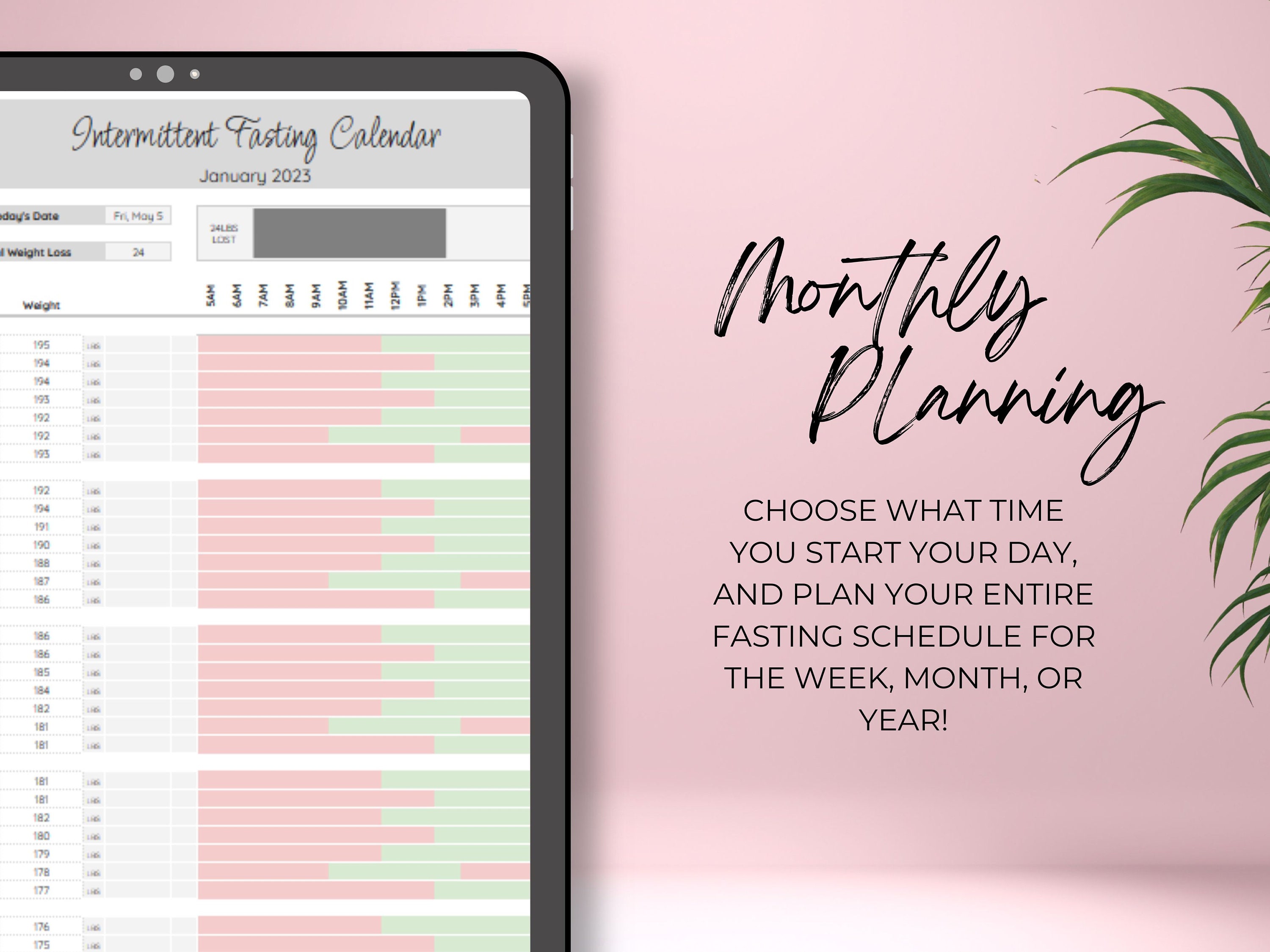 Intermittent Fasting Planner Spreadsheet for Weight Loss Google Sheets ...