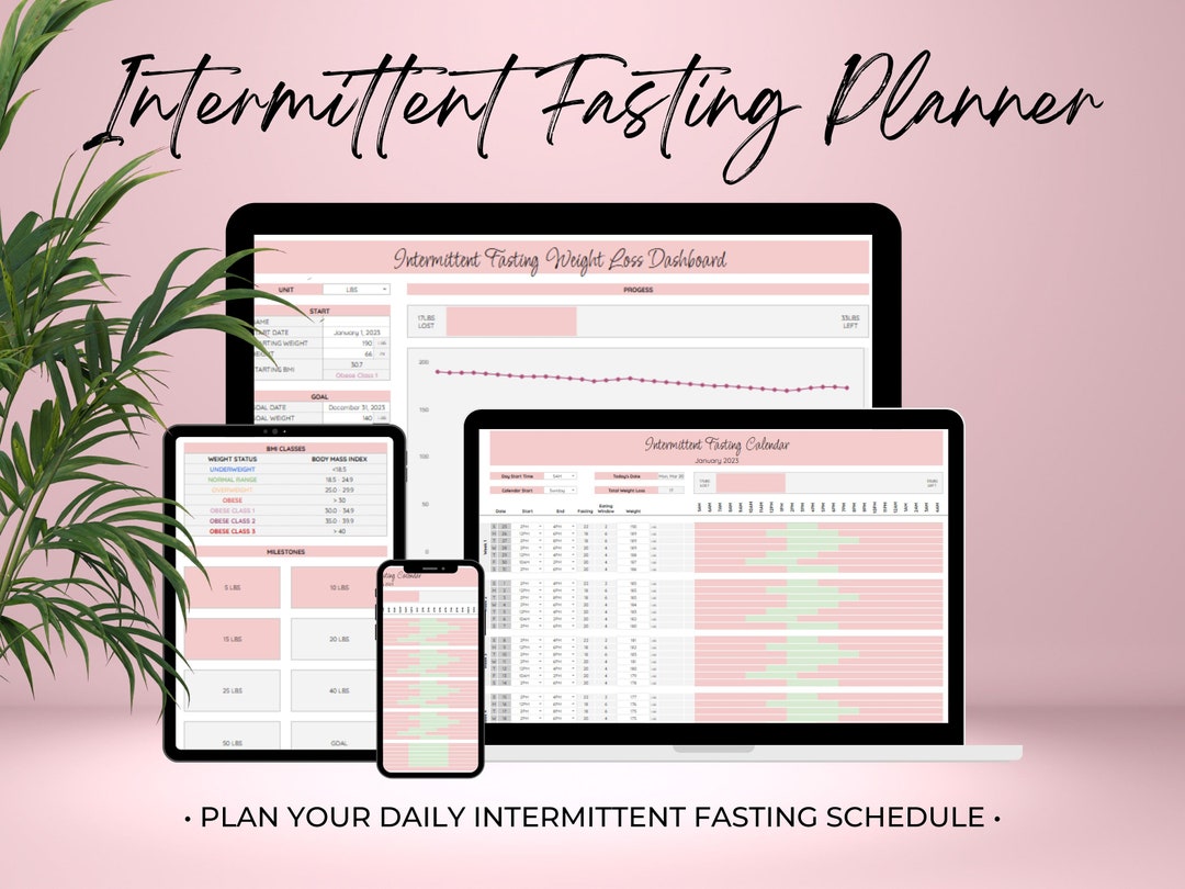 Weight Loss & Intermittent Fasting Planner Spreadsheet for Google ...
