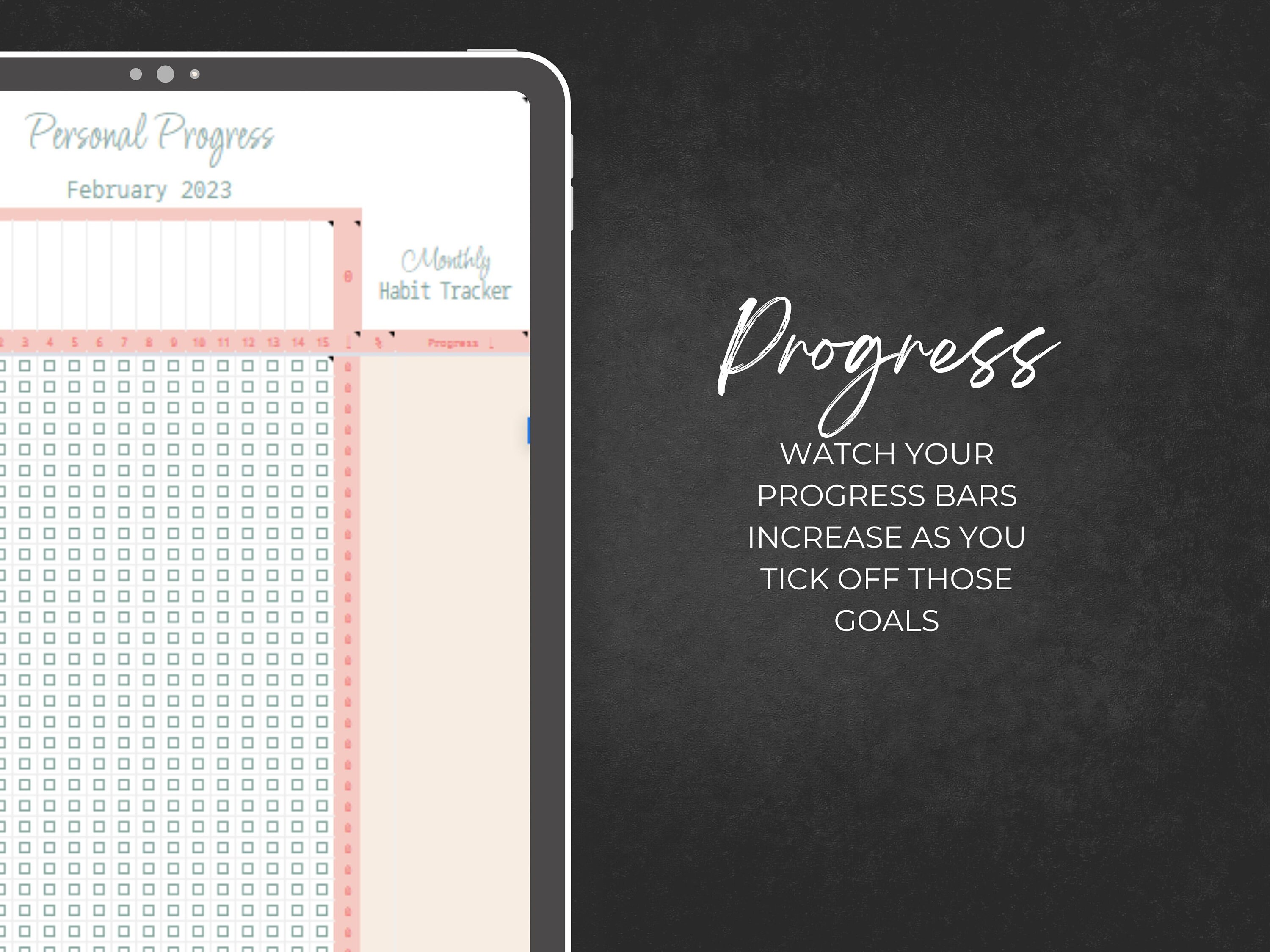 Digital Goal Tracker, Minimalist Tracker, Daily Habit Tracker, Digital ...
