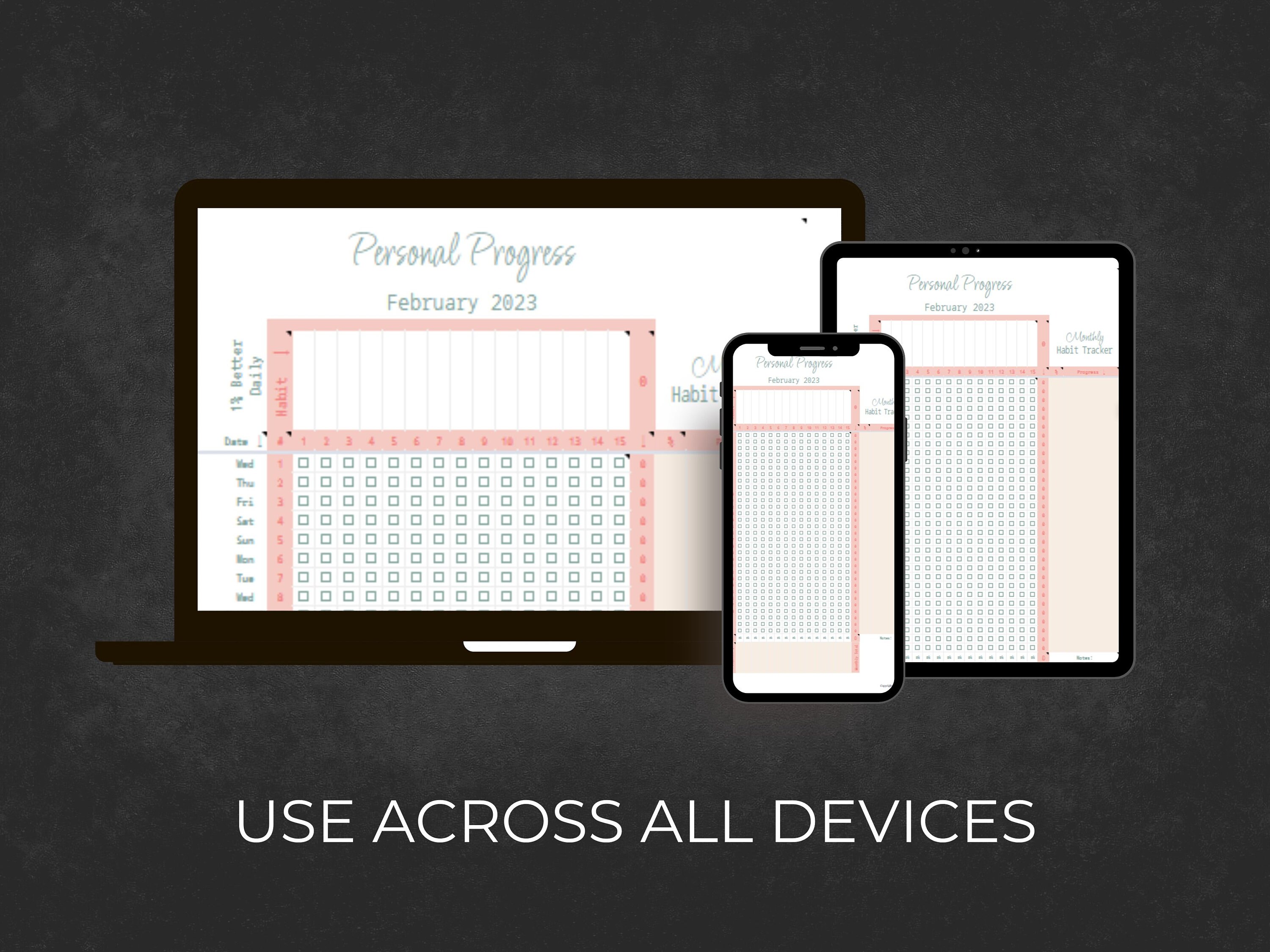 Digital Goal Tracker, Minimalist Tracker, Daily Habit Tracker, Digital ...