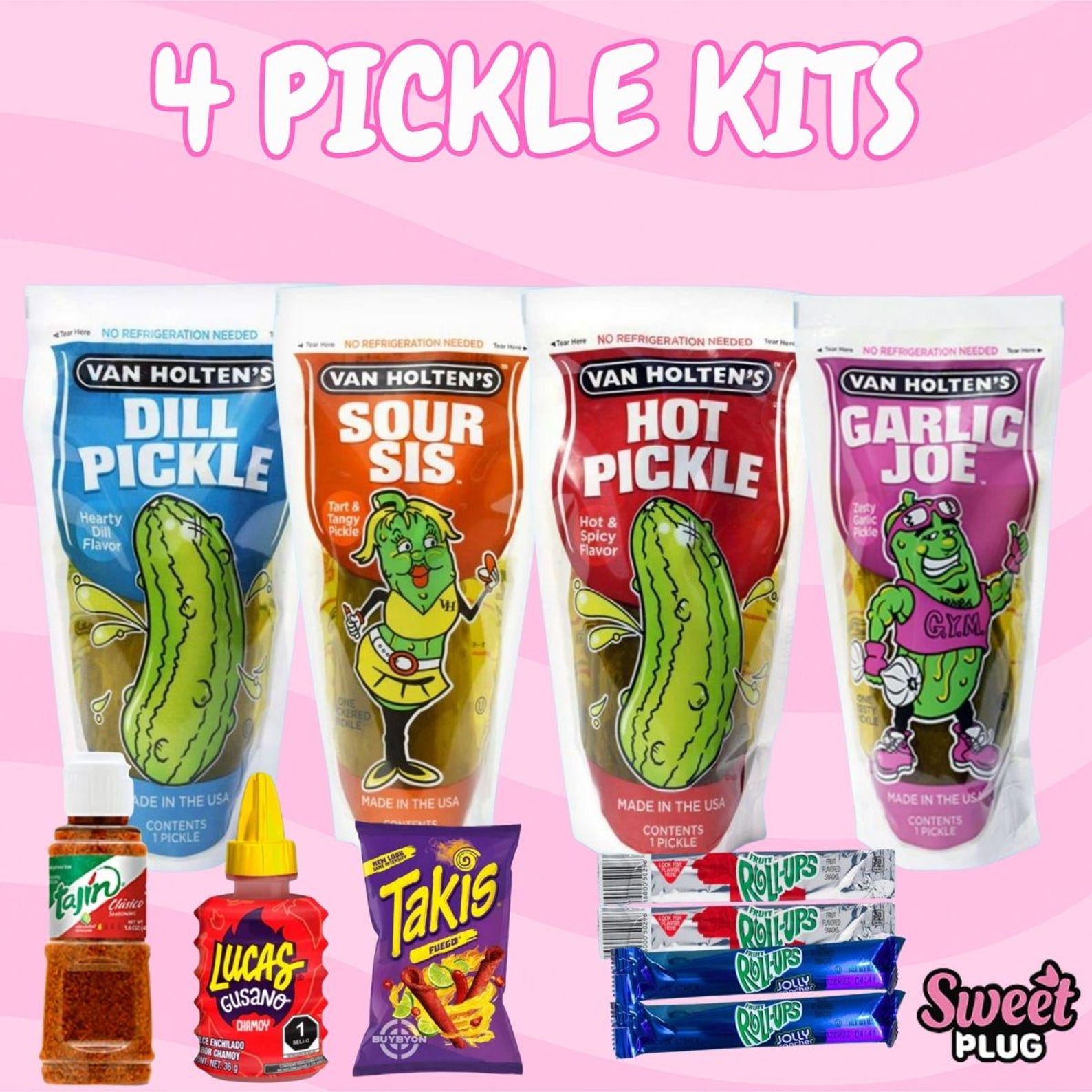 4 X Pickle Kits - Dill + Sour + Hot + Garlic Joe + Tajin + Chamoy ...