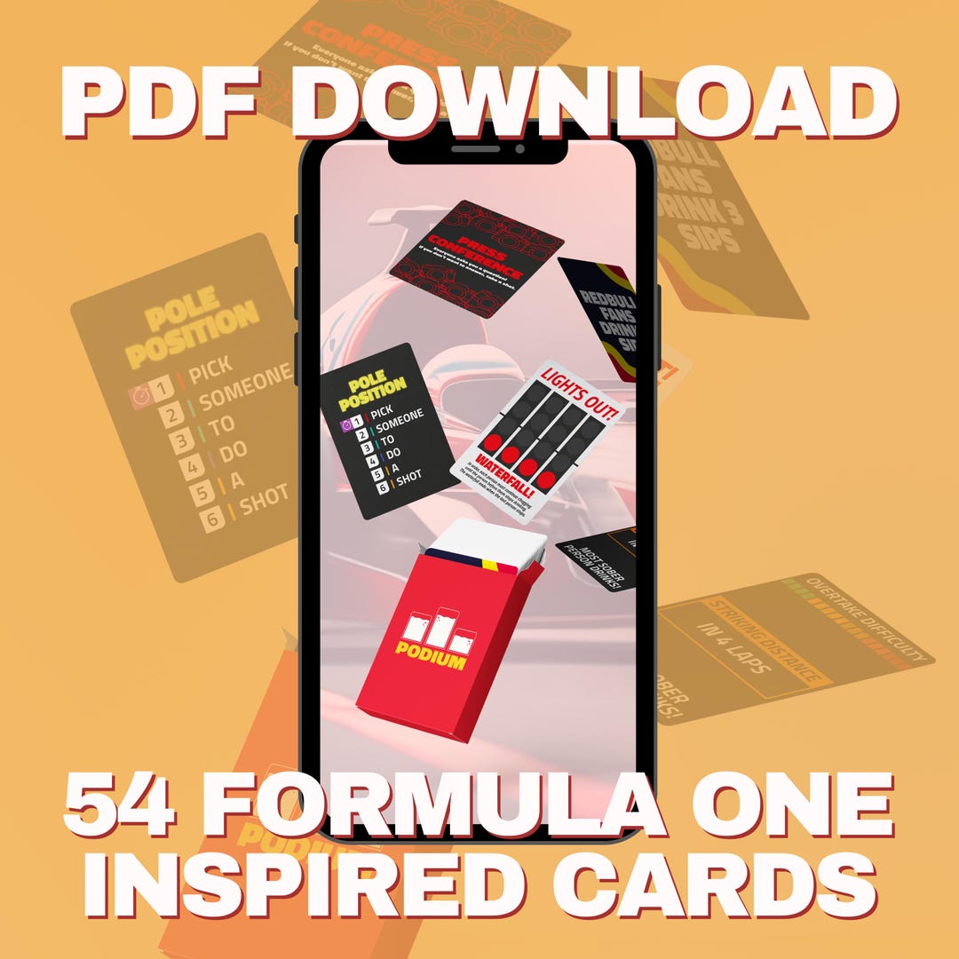 F1 Card Game - PODIUM the Formula One Inspired Drinking Card Game | 54 ...