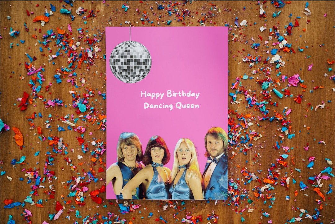 Abba Birthday Card Pop Stars Birthday Card Music Birthday Card Gift for ...