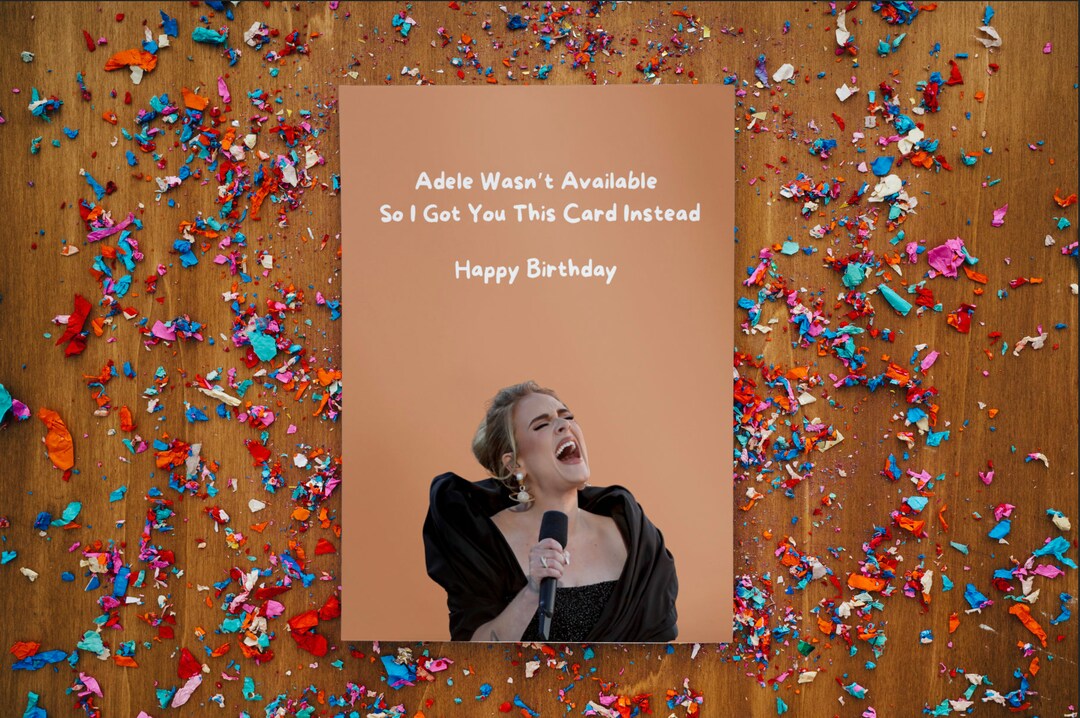 Adele Birthday Card Pop Star Birthday Card Music Birthday Card Gift for ...