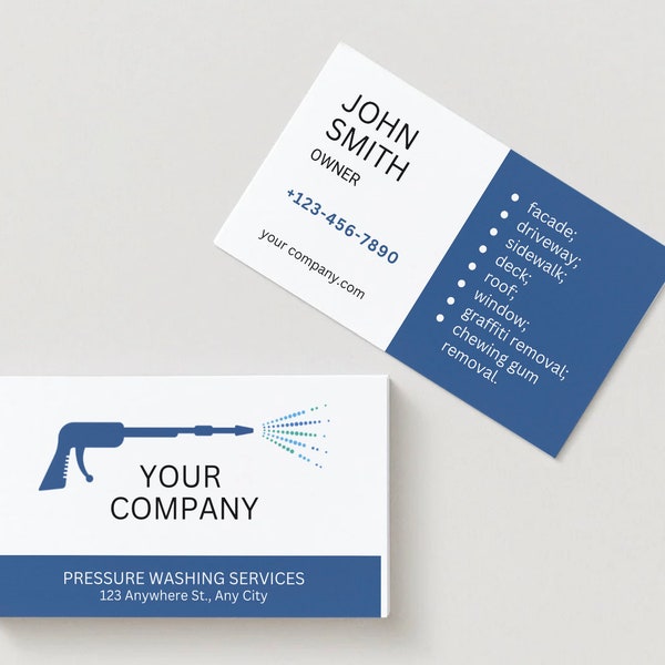 Pressure Wash Business Cards - Etsy