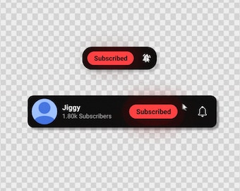Black Subscribe Button Youtube Animation - Like and Notification - 8s ...
