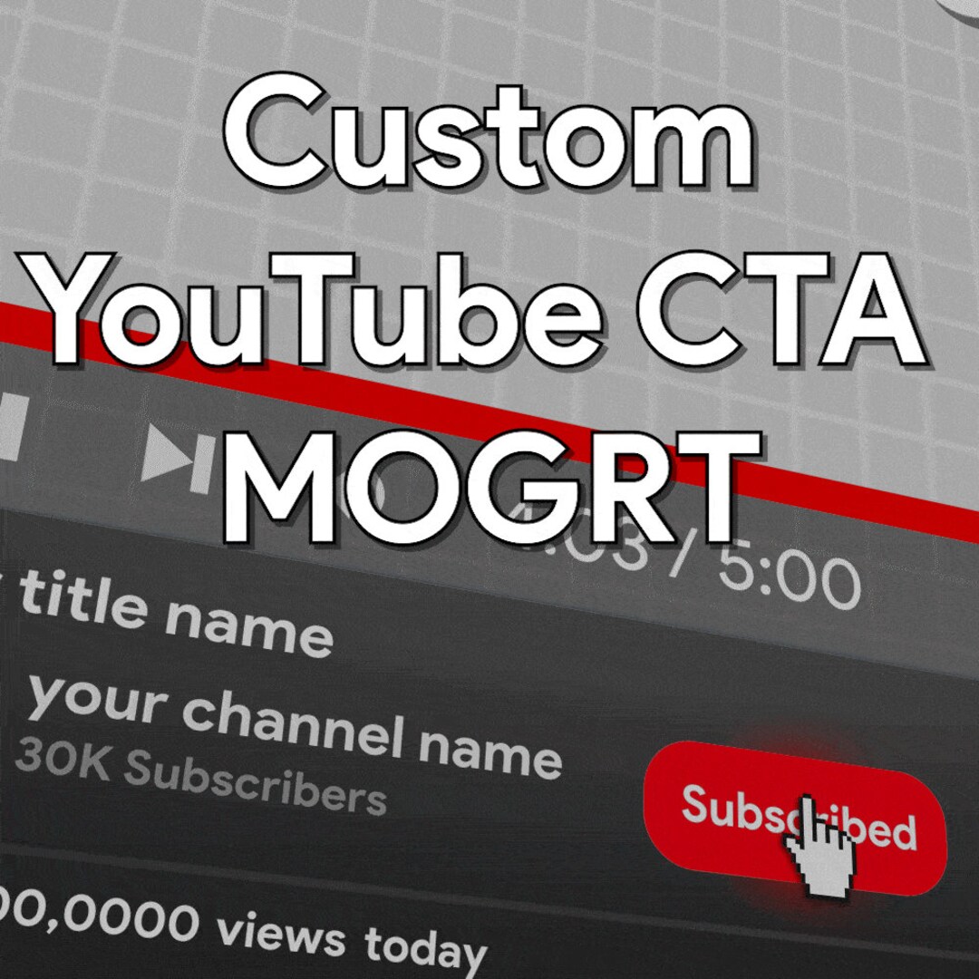 3D Youtube CTA MOGRT for Premiere Pro | Fully Customizable - Etsy