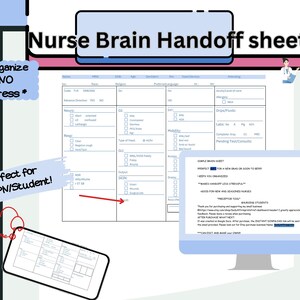 Nurse Brain Handoff Report Simple RN LPN Tool Easy Report New Grad ...