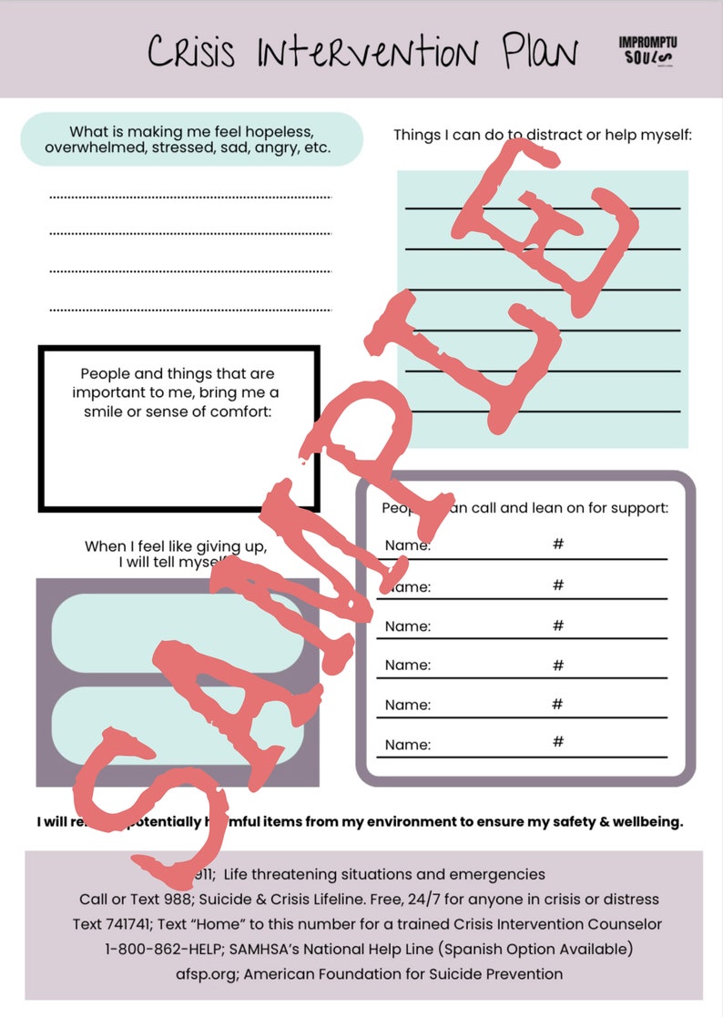 Crisis Intervention Plan - Etsy